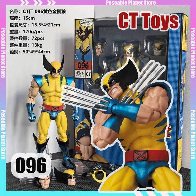 Original 100% Ct Wolverine Mafex 096 Deadpool Action Figure Comic ...