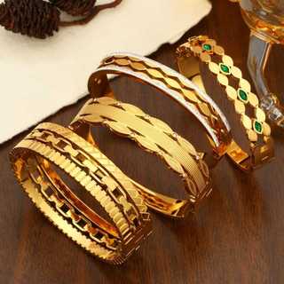 2 Fashionable Stainless Gold Bracelet Titanium Steel Jewelry, Exquisite ...