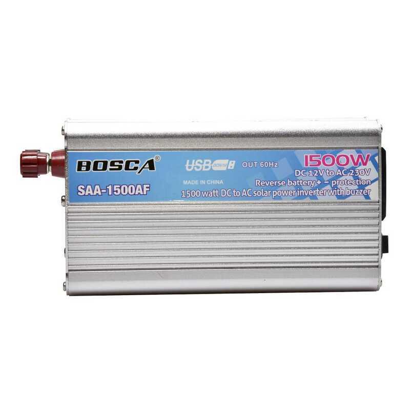 Bosca Inverter 1500W Watt Car Volt Converter With Buzzer USB Charger ...