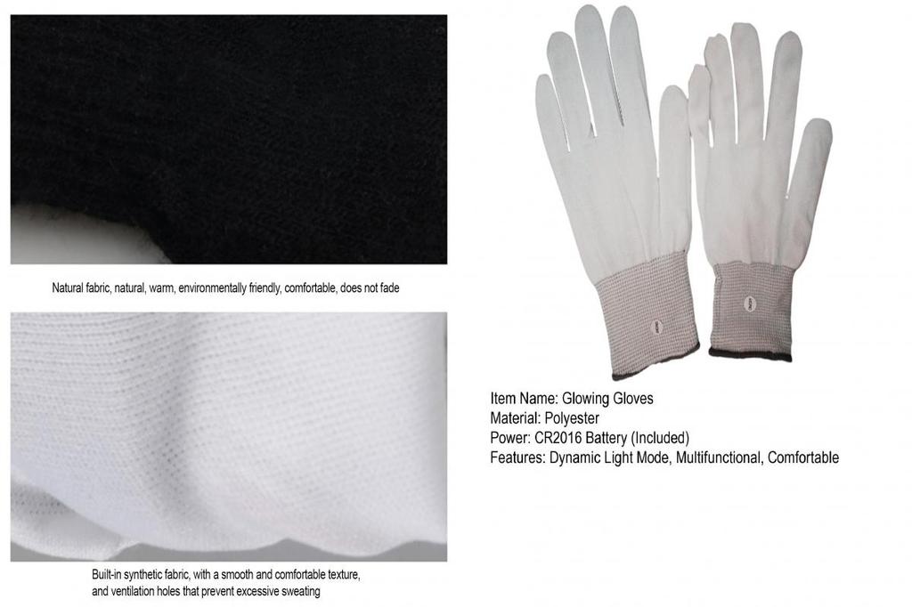 GEY_ 1 Pair Multifunctional LED Carnival Gloves: Designed for adults ...