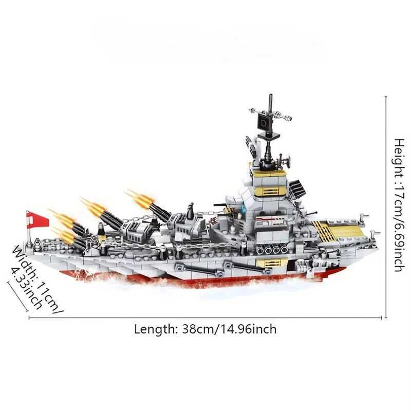1068Pcs Navy Chariot Ship Army Boat Plane Ships Building Blocks ...