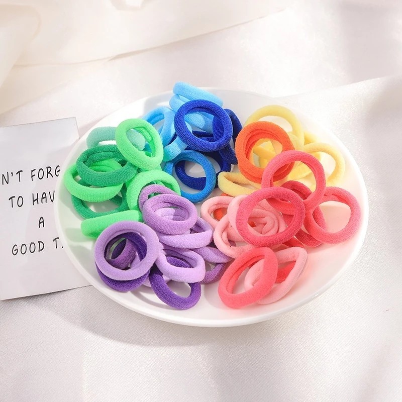 50pcs Hair Tie Gradient Color High Elastic Stretch Rubber Hair Bands ...