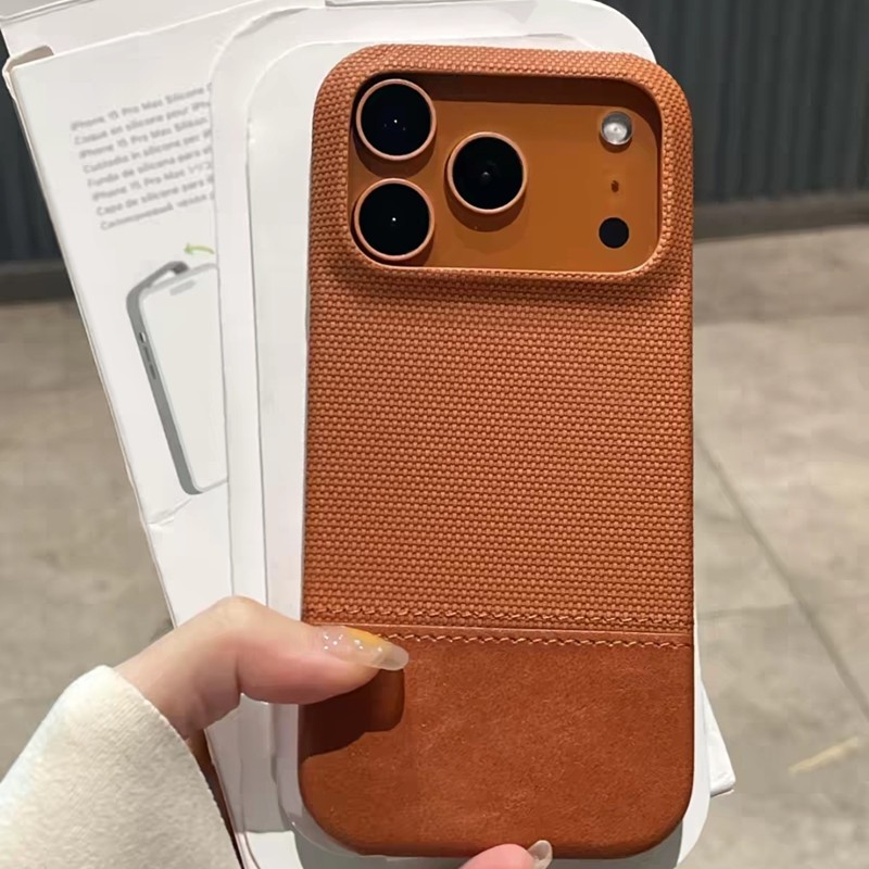 Business maillard brown PC leather hard case for iPhone 17 16 15 14 13 ...