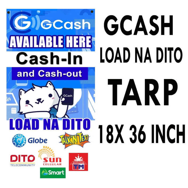 GCASH AND LOAD NA DITO TARPAULIN TINDAHAN SIGNAGES 4C1 | Shopee Philippines