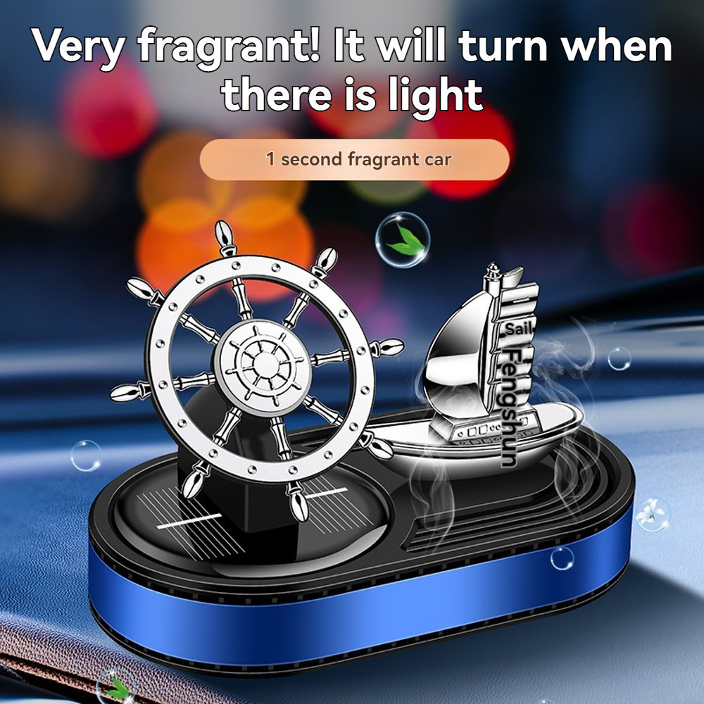 Solar Powered Car Aromatherapy Rotating Helmsman Automatic Air ...