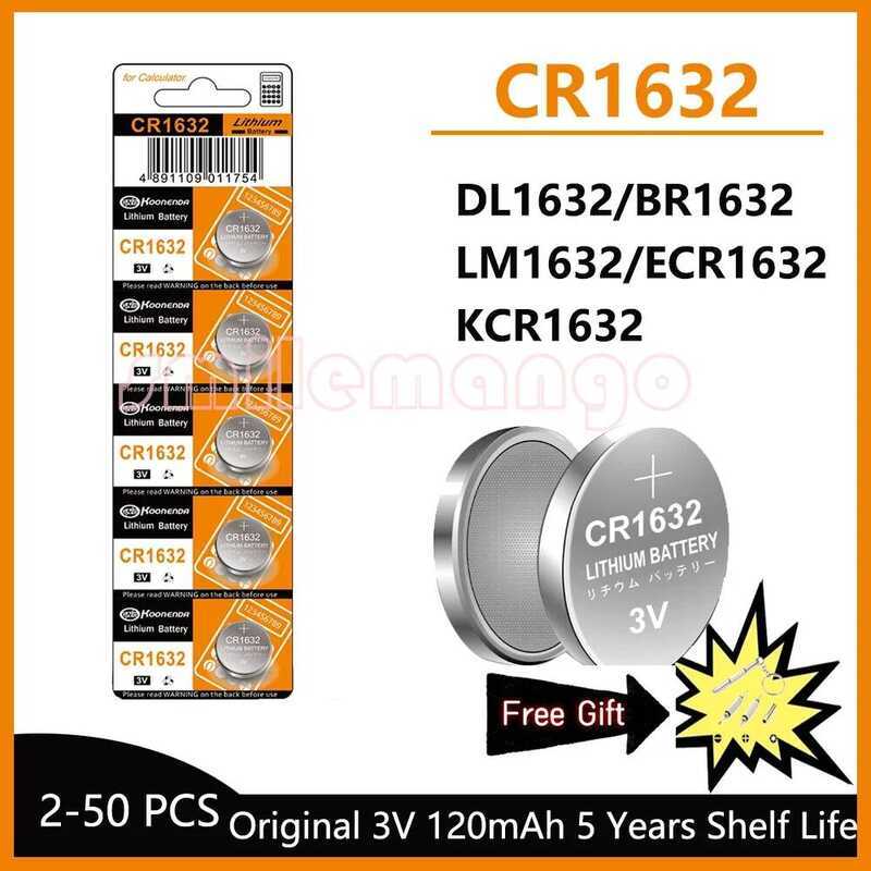 New 3V 120mAh CR1632 Coin Cells Batteries CR 1632 DL1632 BR1632 LM1632 ...