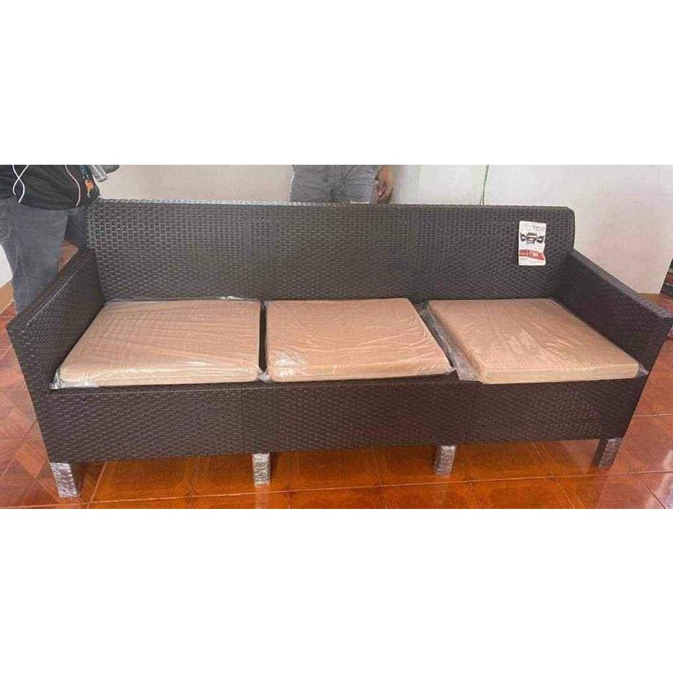 (3SEATER) long sofa vintage Jolly Rattan sala with foam (L73xW25xH30 ...