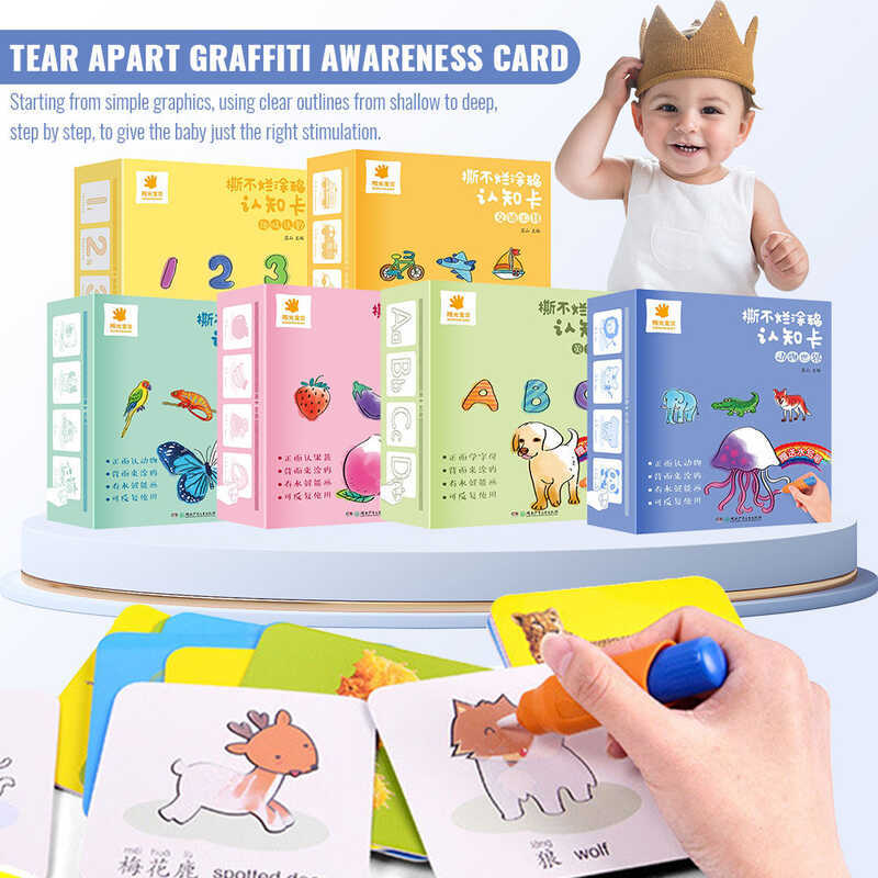 Doodle Flash Card Early Educational Cards Pinyin Fruits Alphabets ...