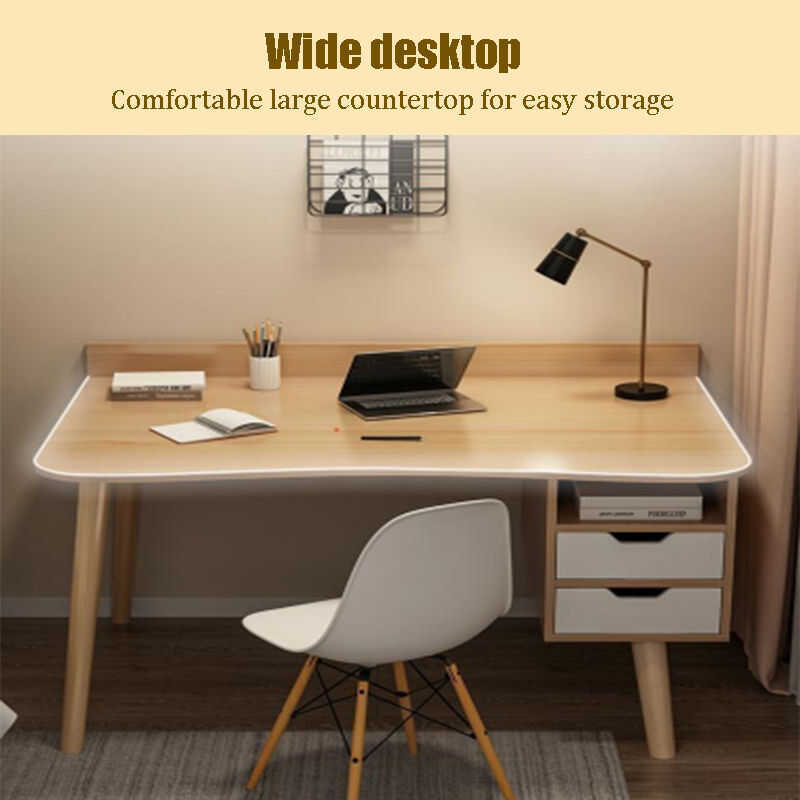 100Cm Wooden Computer Desk With Drawers Multi Functional Desk Bookshelf ...