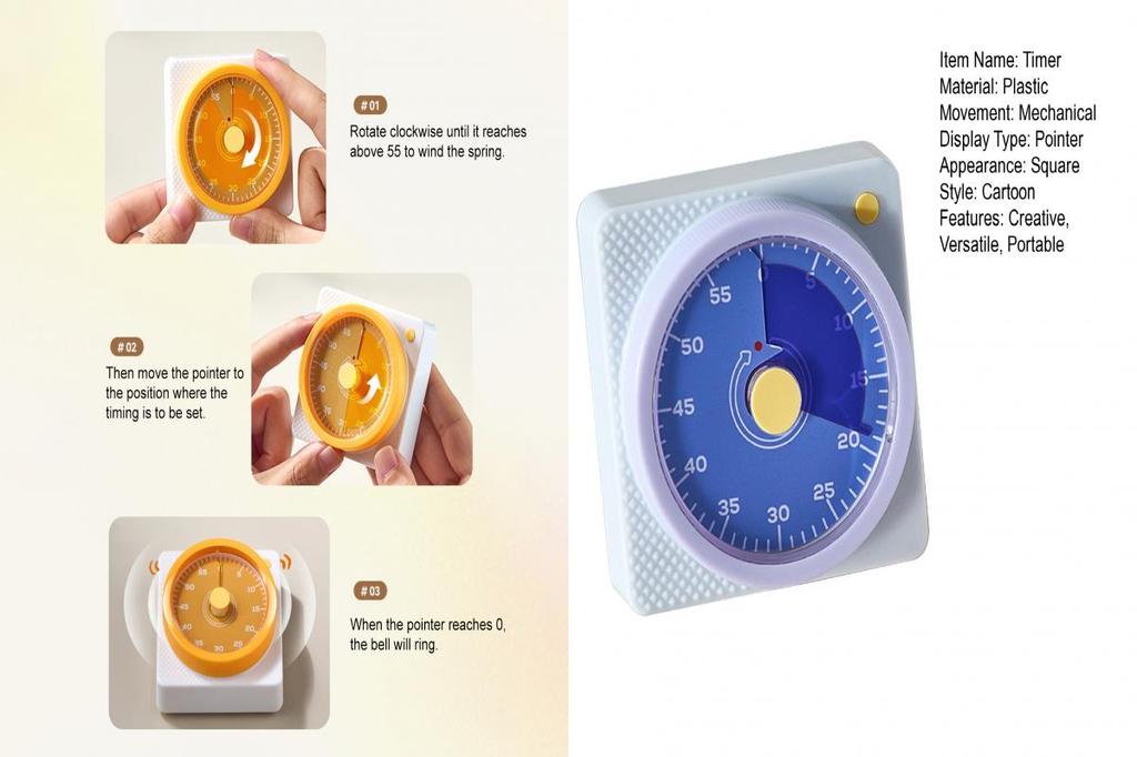 AMAR Colorful Disc Timer Mechanical Kitchen Timer Mechanical Visual ...