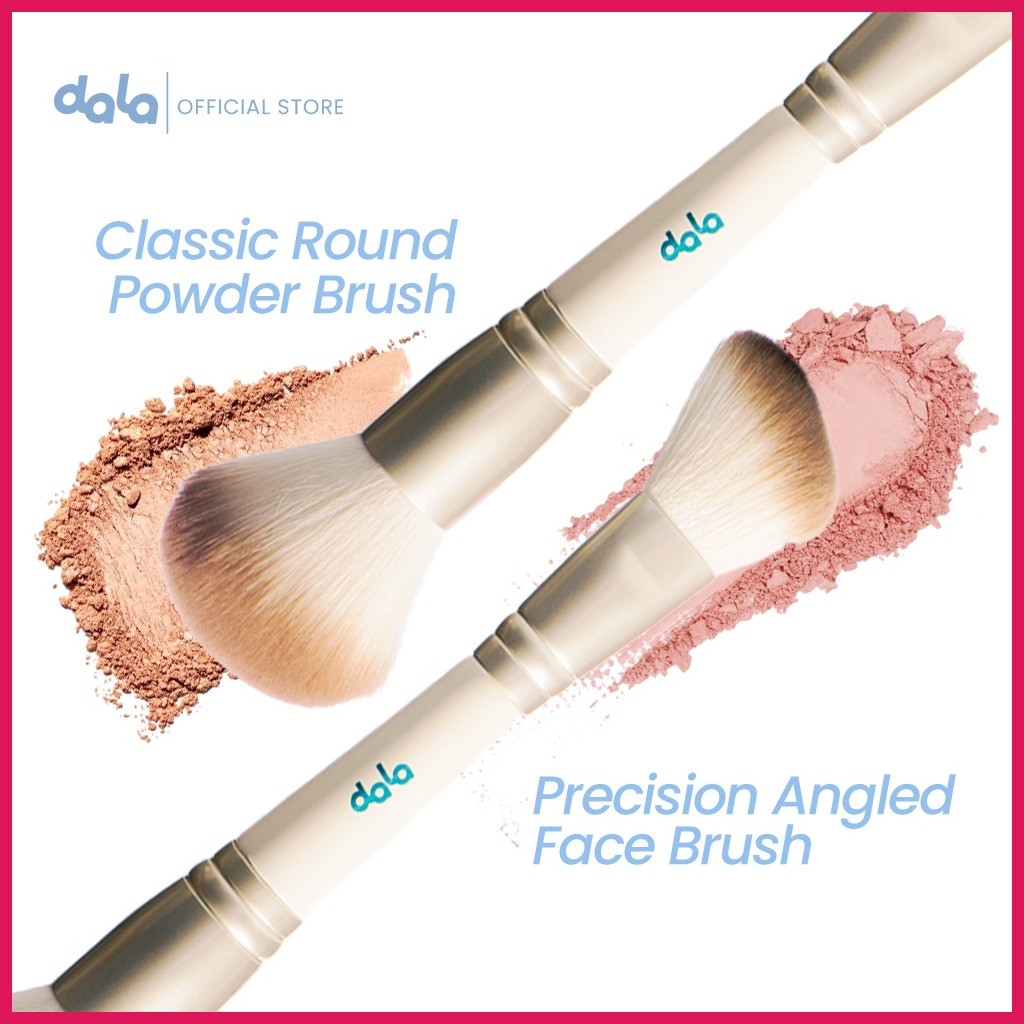 Dala T02 Powder & Angled Brush - Soft Synthetic Bristles | Dual Ended ...