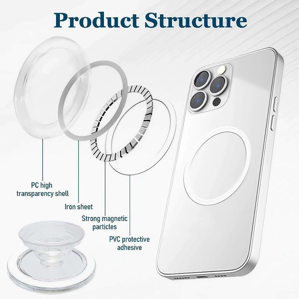 Magnetic Safe Ring Folding Phone Holder Detachable Finger Expanding ...