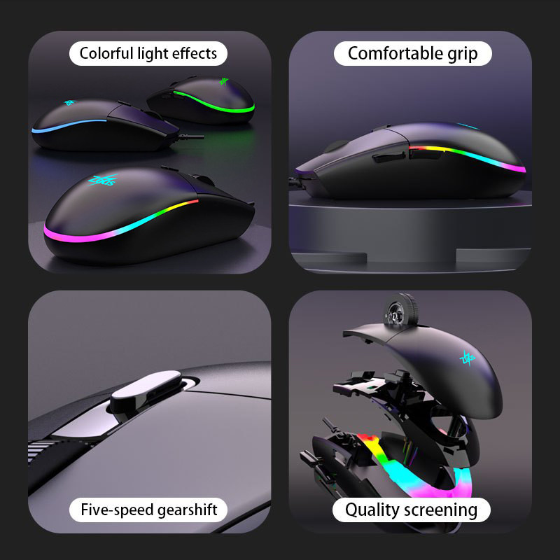 Zeus ZM707 Luminious LED Gaming Mouse 7 Color RGB Lighting 5 DPI Mode ...