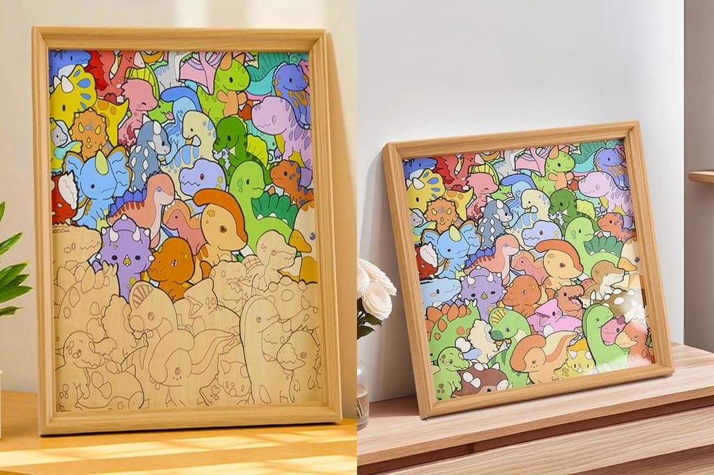 Irregular Piece Puzzle Diy Wooden Puzzle Kit Diy Dinosaur Wooden ...