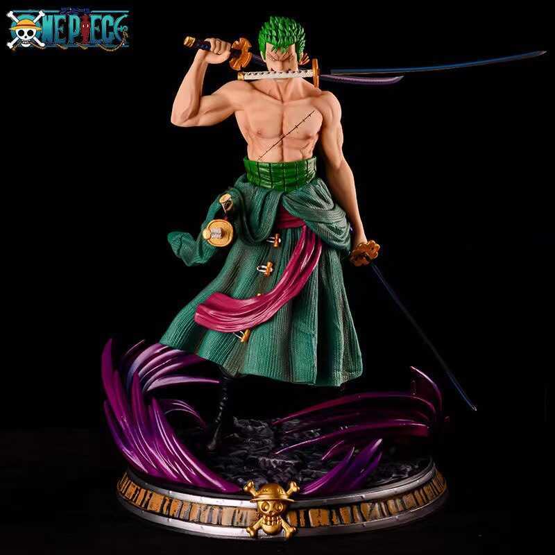 One Piece Figure Fantasy Zoro Double Head Sculpture Desktop Ornament ...