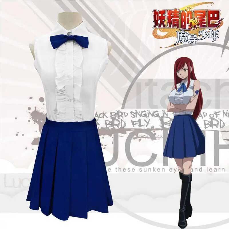 FT FAIRY TAIL Erza Scarlet Cosplay Costume Wig Daily Wear Battle ...