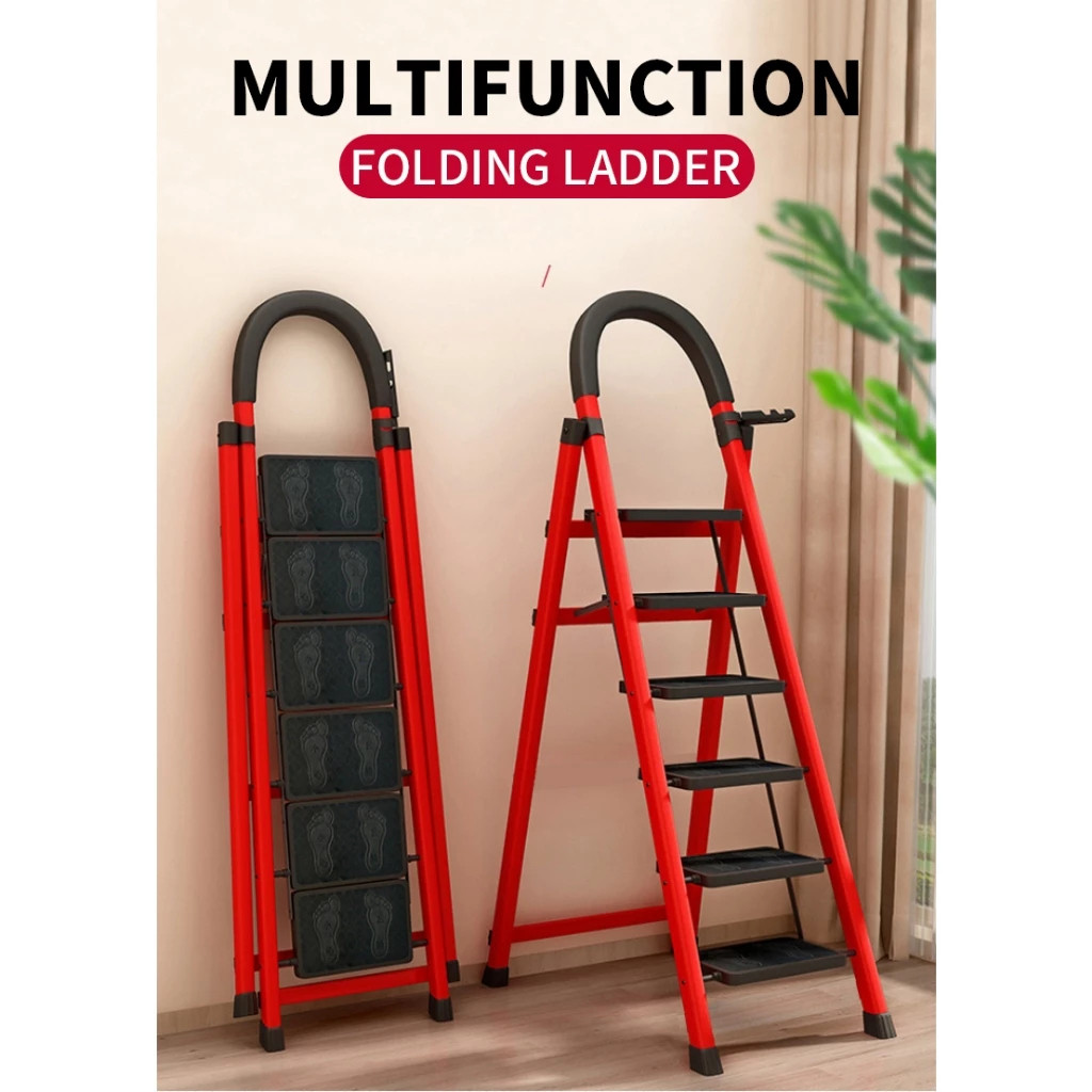 Ladder Foldable Ladder Aluminum Folding Ladder Portable Heavy duty 3/4 ...