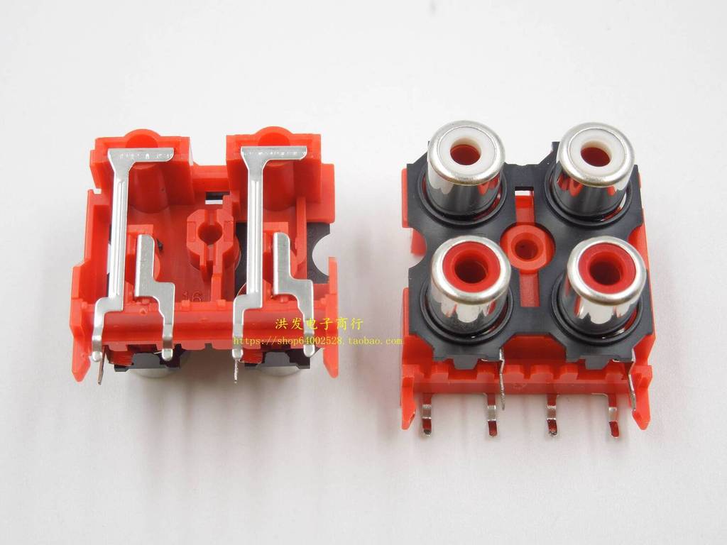 ☑♥ Lotus Socket RCA Socket 4-Hole Audio Signal Input Socket AV Socket ...