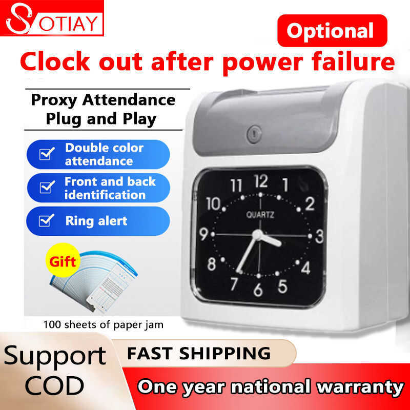 Attendance Machine Staff Clock Analog And Digital Chronograph Two-Color ...