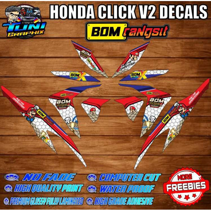 Honda Click V2 Boom Rangsit Indo Concept Decals Sticker E7a | Shopee ...