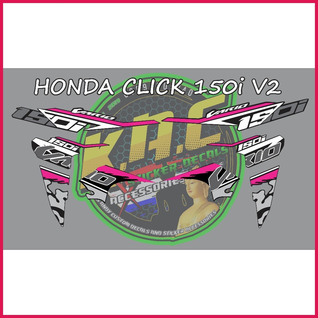 ∇ Honda click 150i v2 Decals Sticker Vario | Shopee Philippines