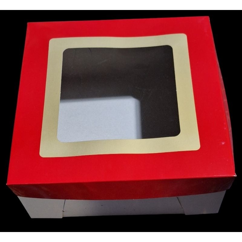 12X12X5 inches CAKE BOX RED/GOLD DESIGN (10 SETS) | Shopee Philippines