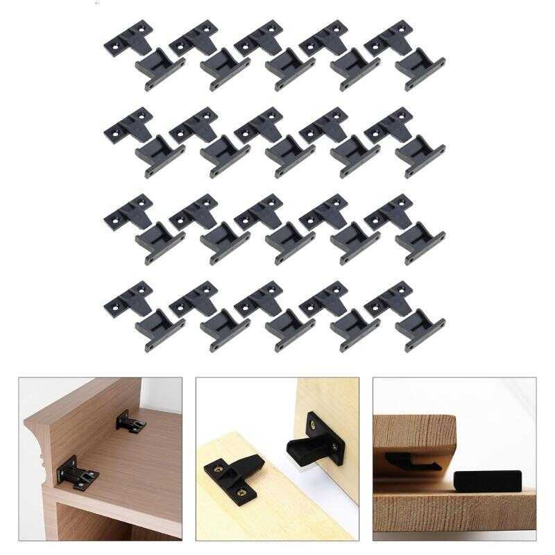 20Pcs Push In Plinth Panel Furniture Connectors Bracket Press Fit Clip ...