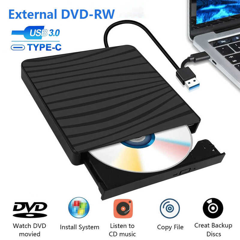 Mobile Laptop External USB Optical Drive Disc Readable and Writable DVD ...