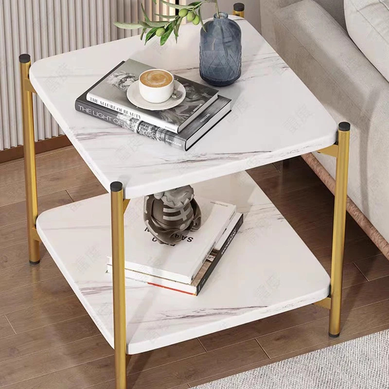 zpyy corner table tea table small table Double Layer Storage Organizer ...