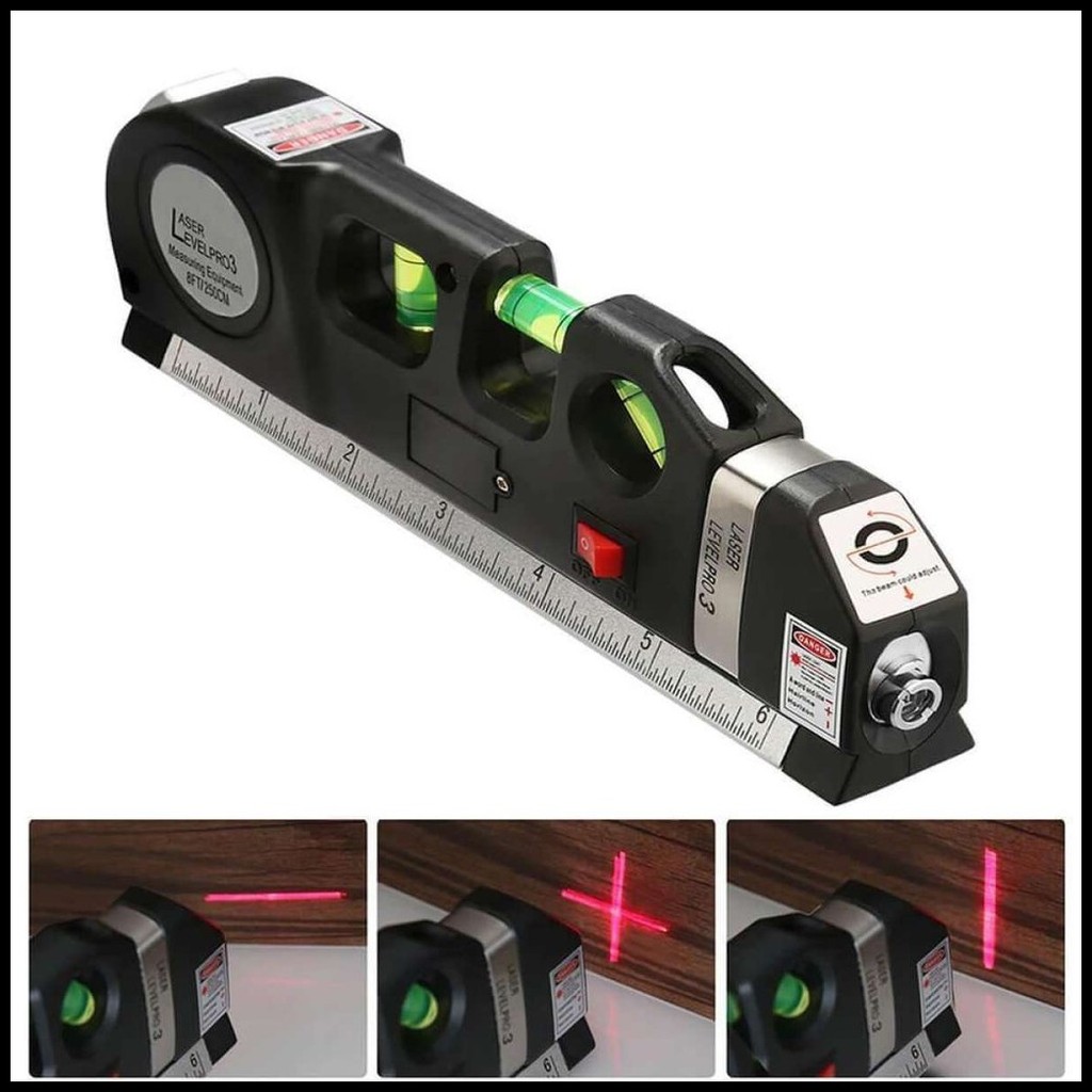 Laser Level Aligner Horizon Vertical Line Measure Tape Ruler ...