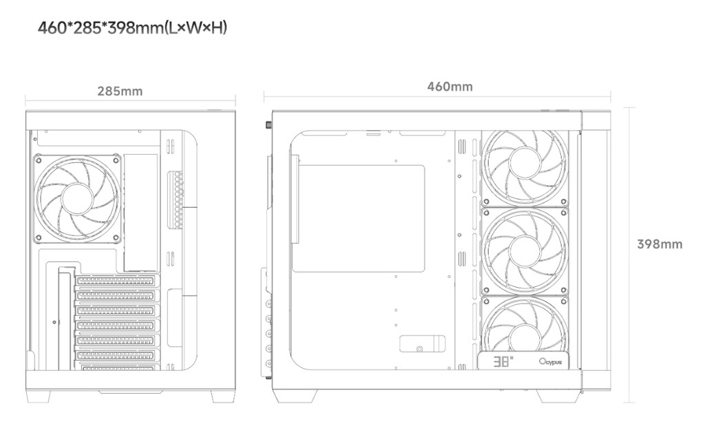 OCYPUS IOTA C70 CURVE ARGB DIGITAL ATX CASE - BLACK / WHITE | Shopee ...
