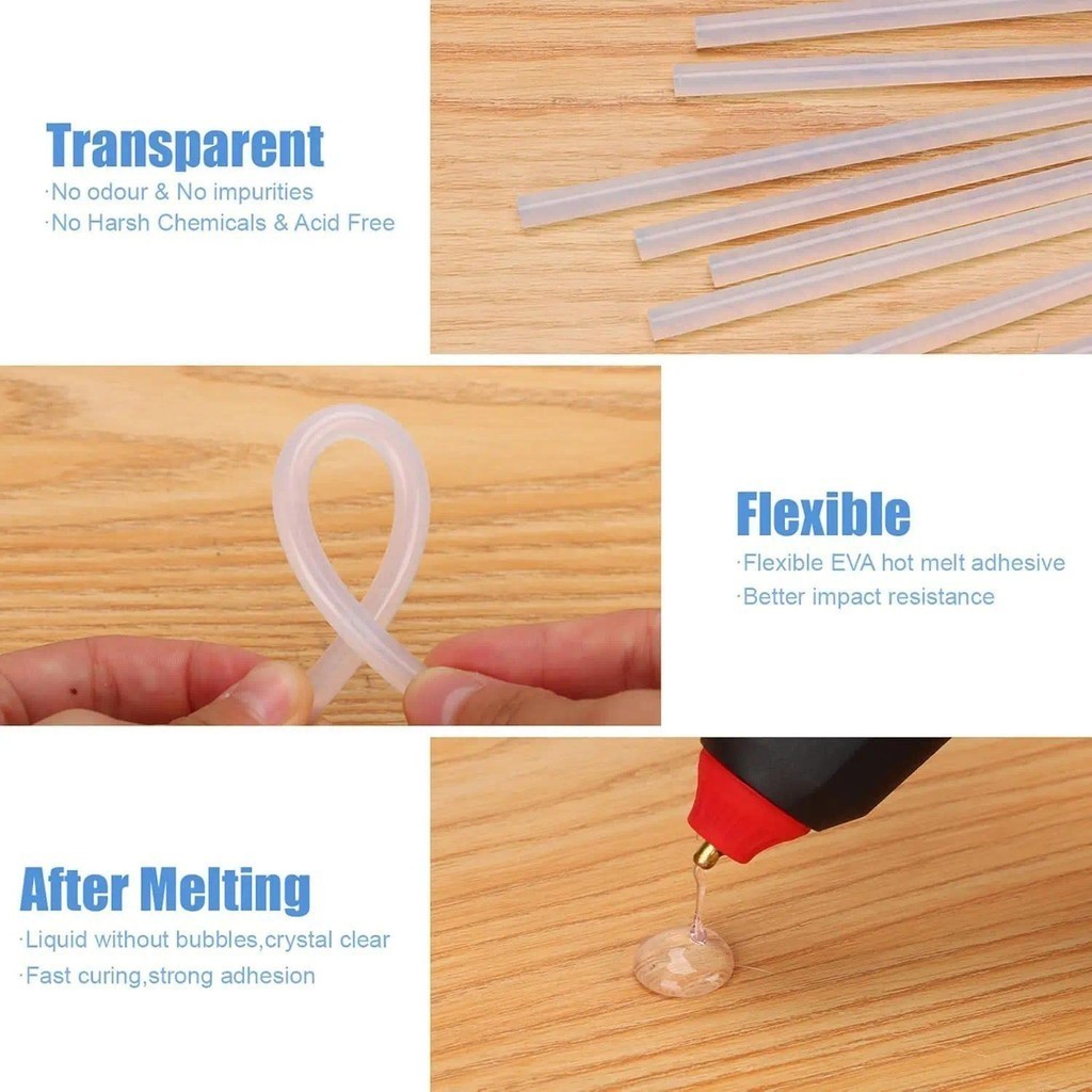100pcs Hot Melt Adhesive Glue Sticks Translucent Small GlueStick Rod ...