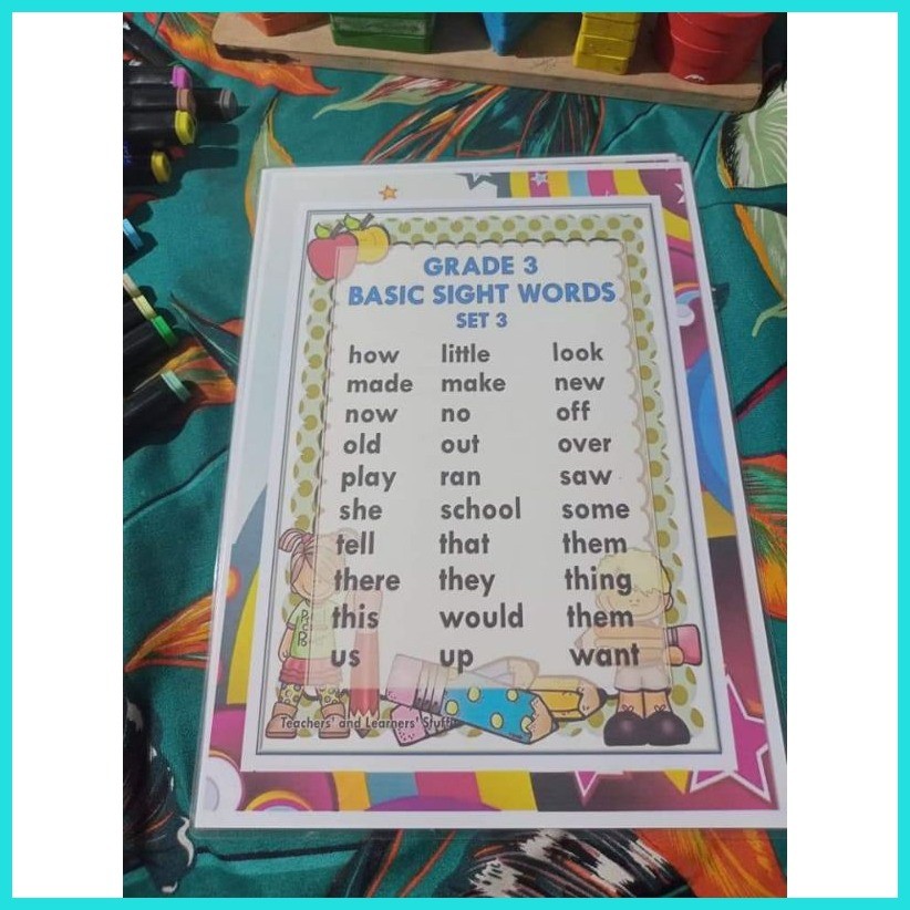 ♨ Basic Sight Words for Grade 3 (10pcs A4 Laminated Charts) | Shopee ...