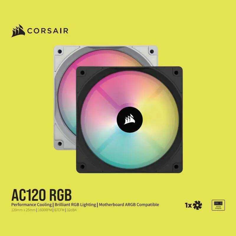 CORSAIR AC120 RGB DC 12V PWM-4PIN And 5V 3PIN ARGB connector High ...