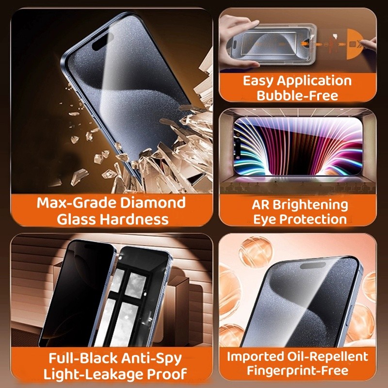 Easy Installation Tempered Glass Privacy Screen Protector For Motorola ...