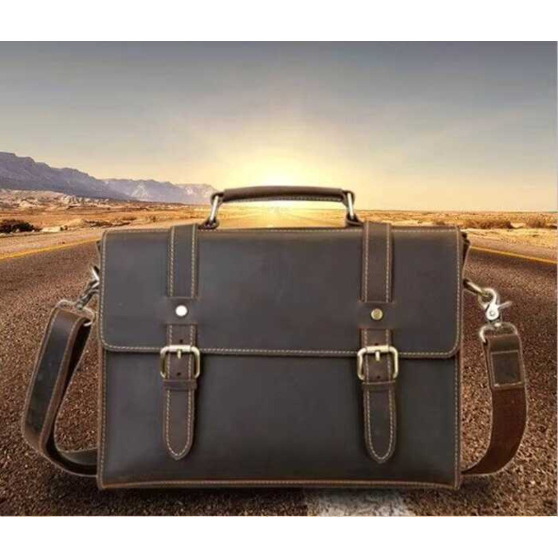Men's Genuine Leather Business Office Bag Briefcase Men's Laptop Bag ...