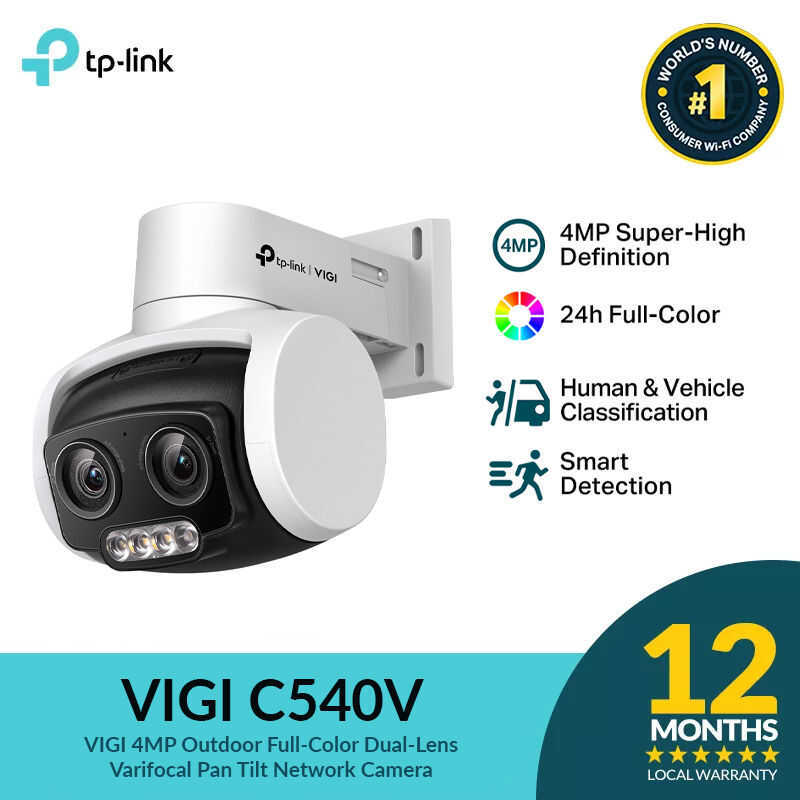 Tp-Link VIGI C540v 4Mp Full-Color Dual-Lens Outdoor Security Camera ...