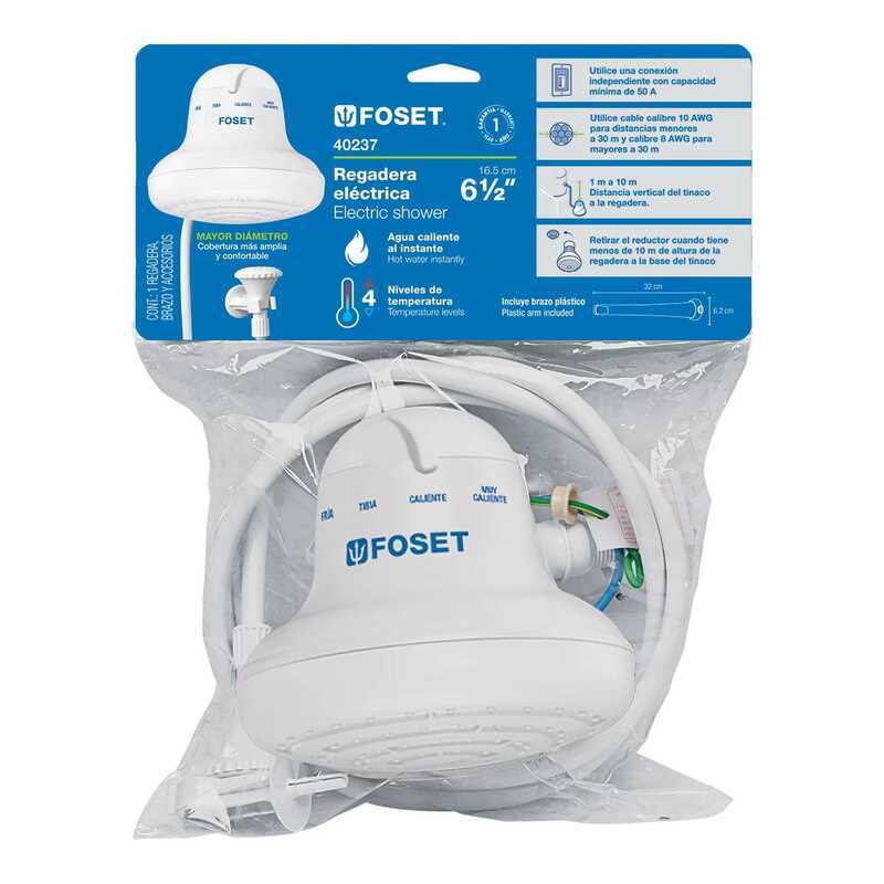 Foset REGEL-6 6-1/2 'white Instant Electric Shower Head 4 Temperature ...