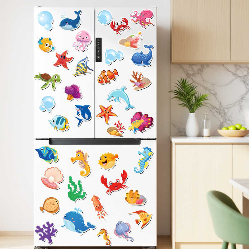 Soft Magnetic Fridge Magnets Cartoon Cute Ocean Animals Children DIY ...