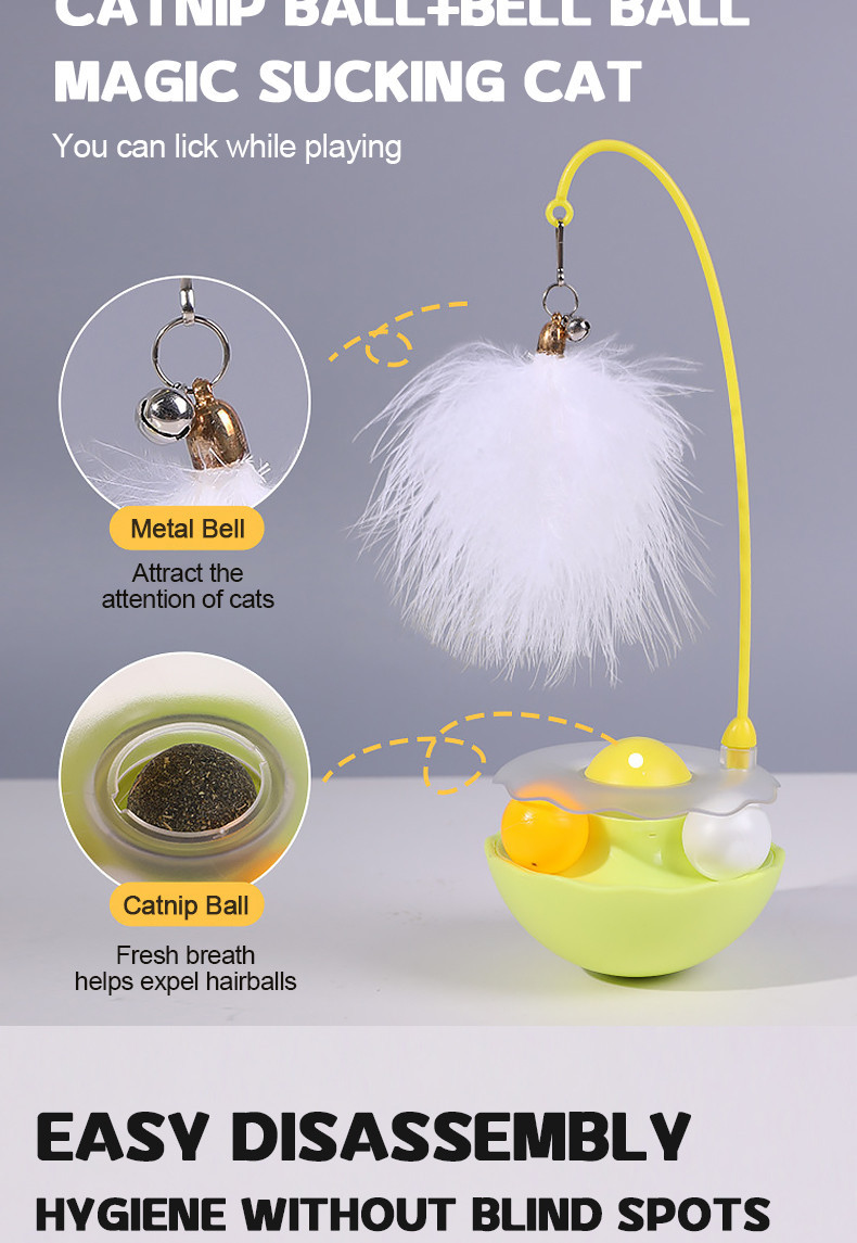 【Free Catnip Ball】3-in-1 Cat Toy Cat Rolling Ball Automatic Cat Teasing ...