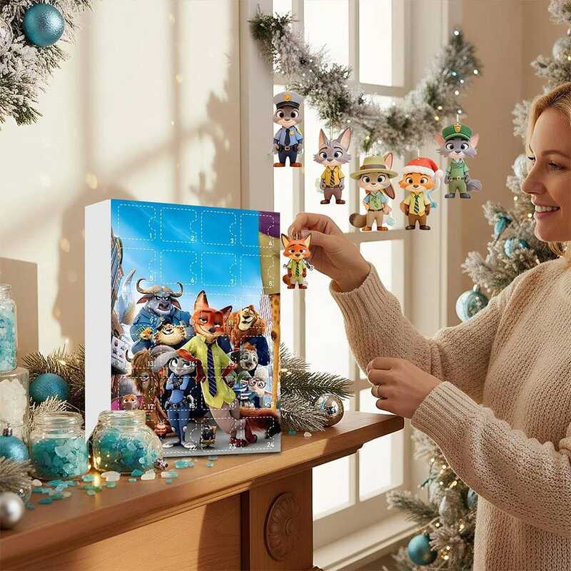 Zootopia 2025 Advent Calendar 24 Days Cartoon Figs Christmas 2D Acrylic ...