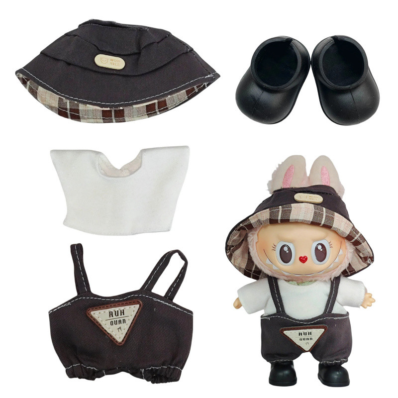 17cm Lafufu Blind Box Keychain - Cartoon Overalls Series Doll Clothes ...