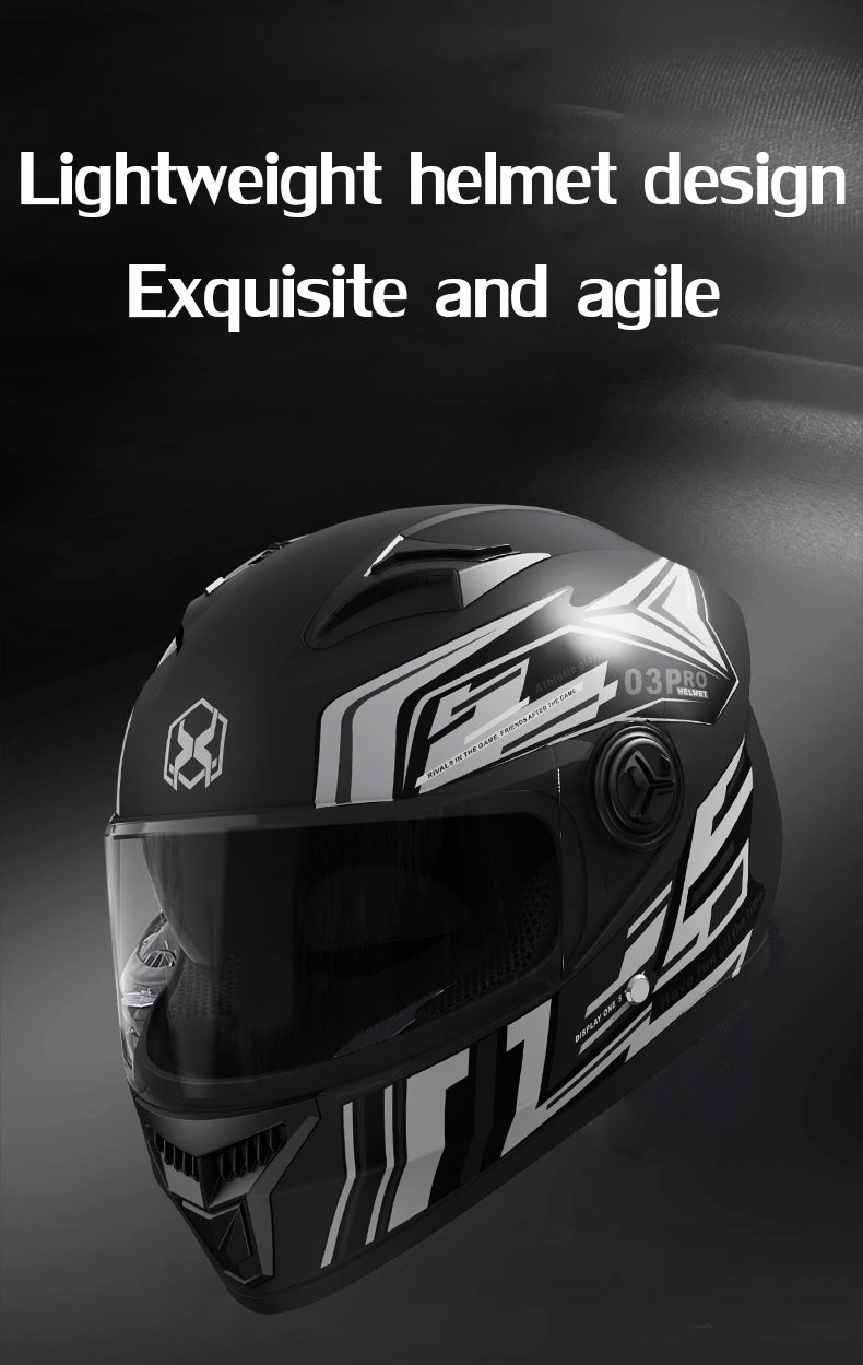 AXK 557 Motorcycle helmet full face dual visor design unisex, sizes M ...