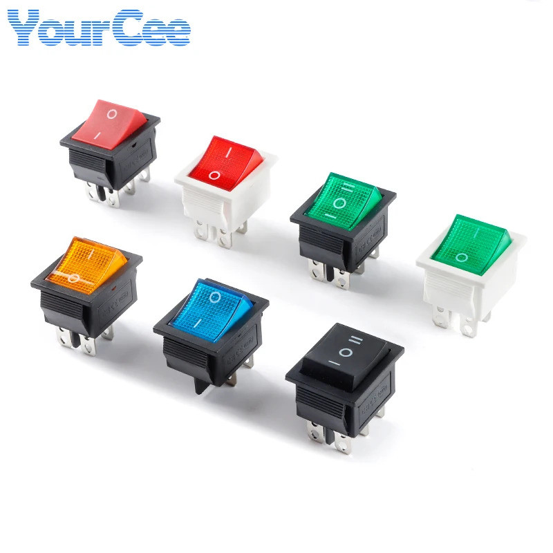 KCD4 Button Switch 16A 250V 20A 125V 30A 250V AC Rocker Button Switches ...