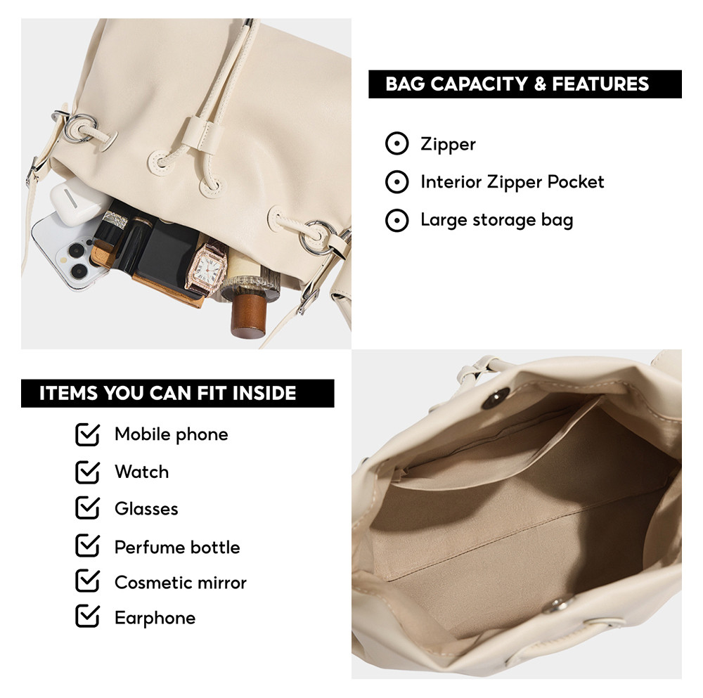 (lovito Refine) Elegant Ruched Small Shoulder Bag LR19E405 | Shopee ...