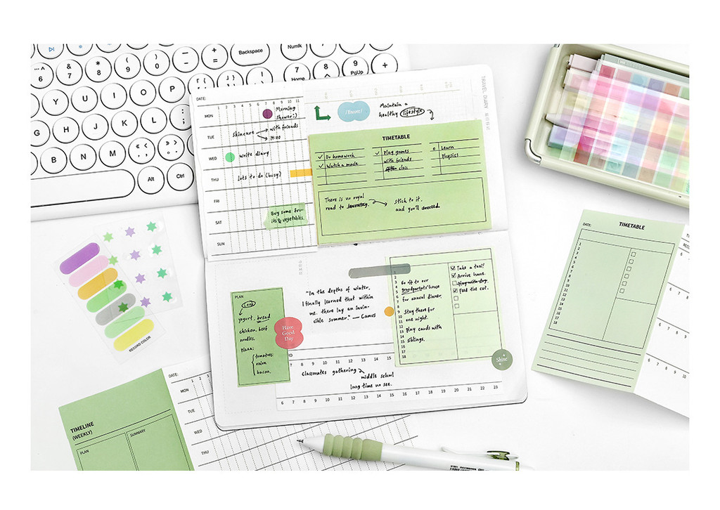 6 Sheets Foldable Memo Notes Office Paper Memo Sheets Non-Sticky Memo ...