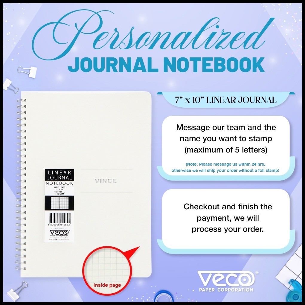 Veco Journal Notebook deluxe cream inside pages 60's 7x10in (1pc ...