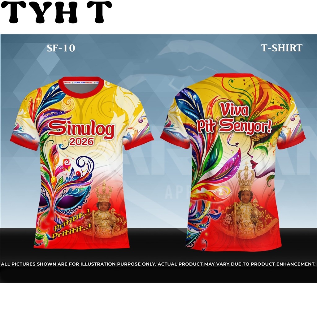 cebu 2026 new sinulog short sleeve shirt celebration full sublimated t ...