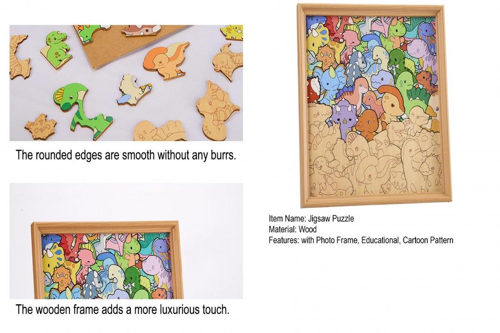 Irregular Piece Puzzle Diy Wooden Puzzle Kit Diy Dinosaur Wooden ...