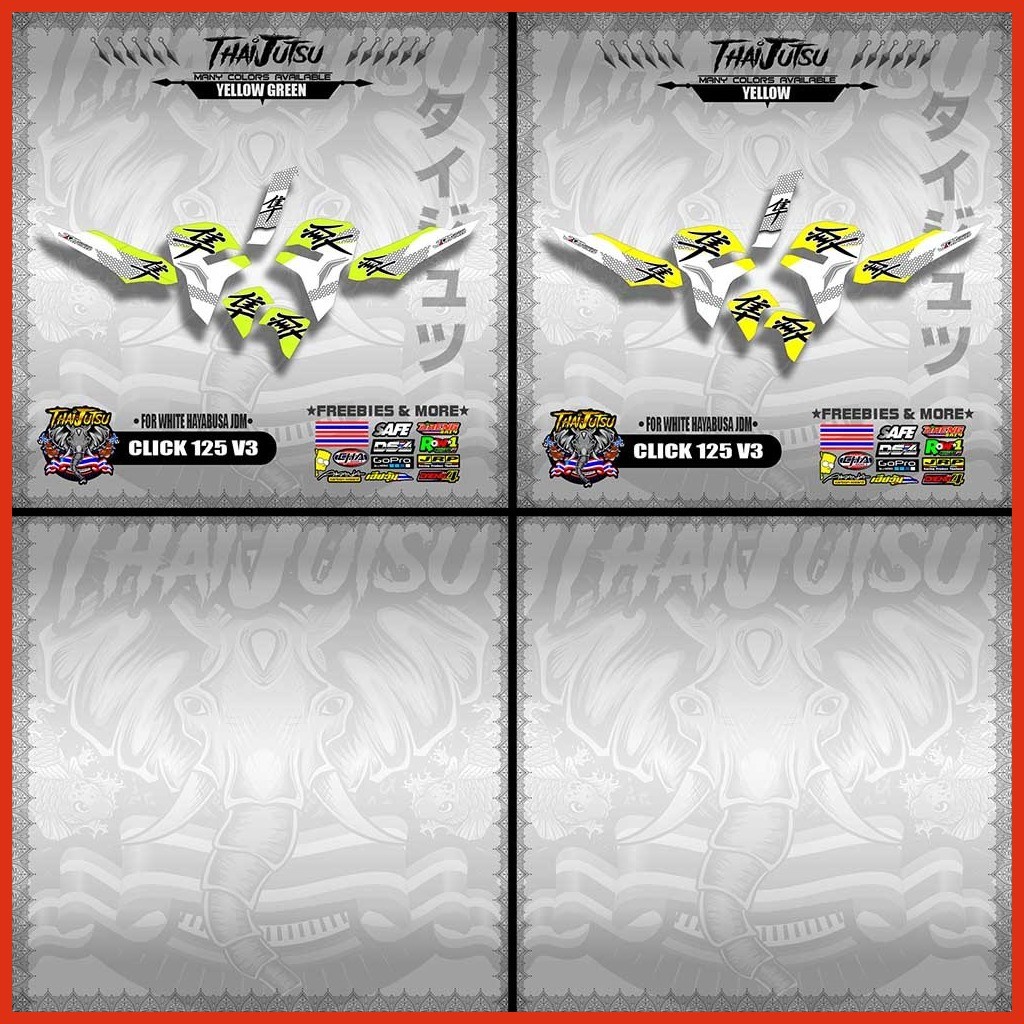CLICK 125 V3 DECALS ( FOR WHITE HAYABUSA JDM )【ThaijutsuStickers ...